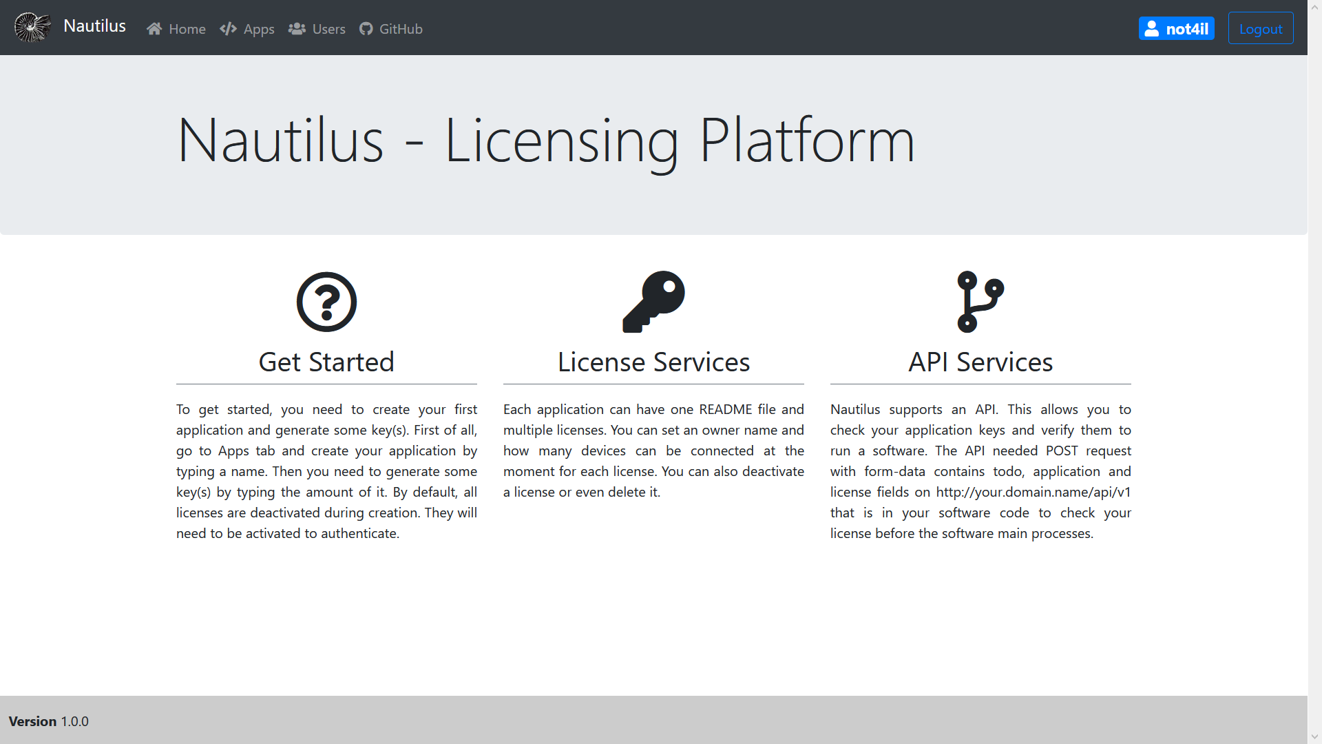GitHub - not4il/Nautilus: A Simple Licensing Platform